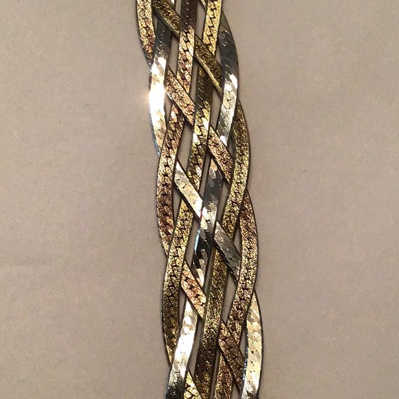 230 AR | Jewelry | Vtg Tricolor Woven Ar Sterling Silver Bracelet ...